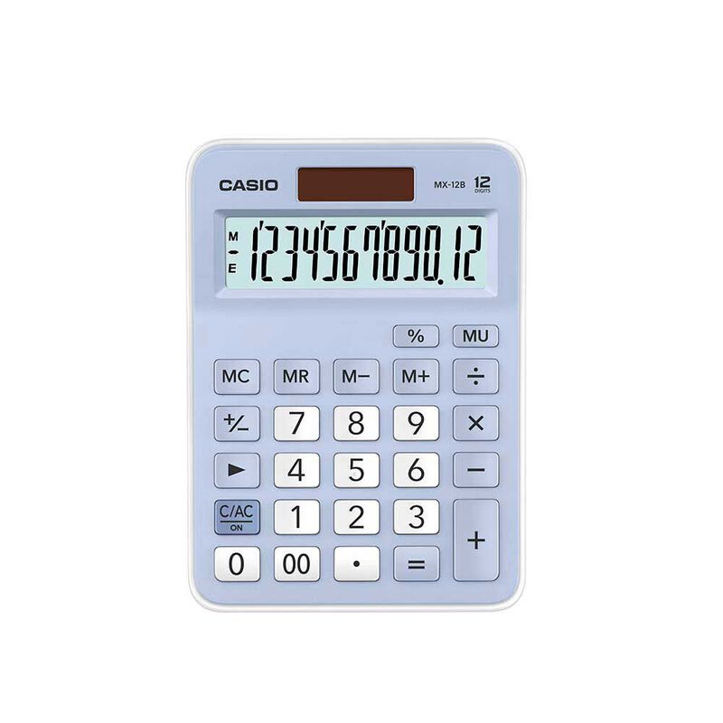 Calculadora de Escritorio Casio MX-12B-LB Color Azul | Abc