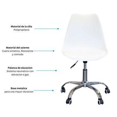Silla De Escritorio Arthome Shanghai Blanca