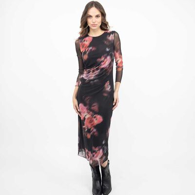 Vestido Midi Manga 3/4 Mujer Soviet Color-1 38V7Svs155
