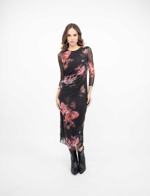 Vestido Midi Manga 3/4 Mujer Soviet Color-1 38V7Svs155