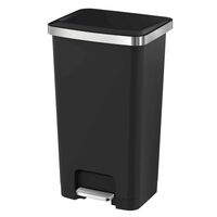Basurero Negro Mate Con Pedal Simple Cook 30 Lt.