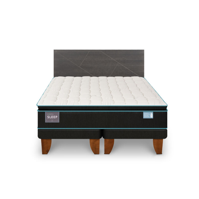 Cama Europea CIC Green Infinity 2 Plazas + 1 Respaldo Villarrica Gris | Abc