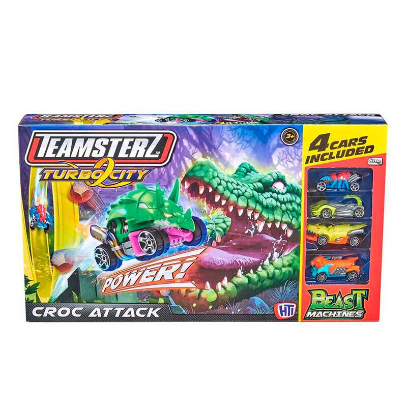 Pista de Auto Croc Attack Incluye 4 Autos Teamsterz | Abc