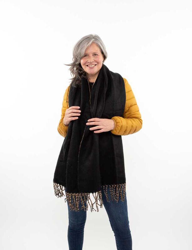 Bufanda Negro Camel Mujer Bside | Abc