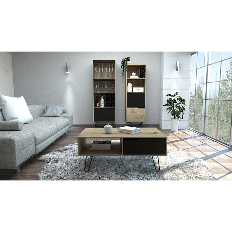 Librero + Bar Alto + Mesa Centro TuHome Audra | Abc