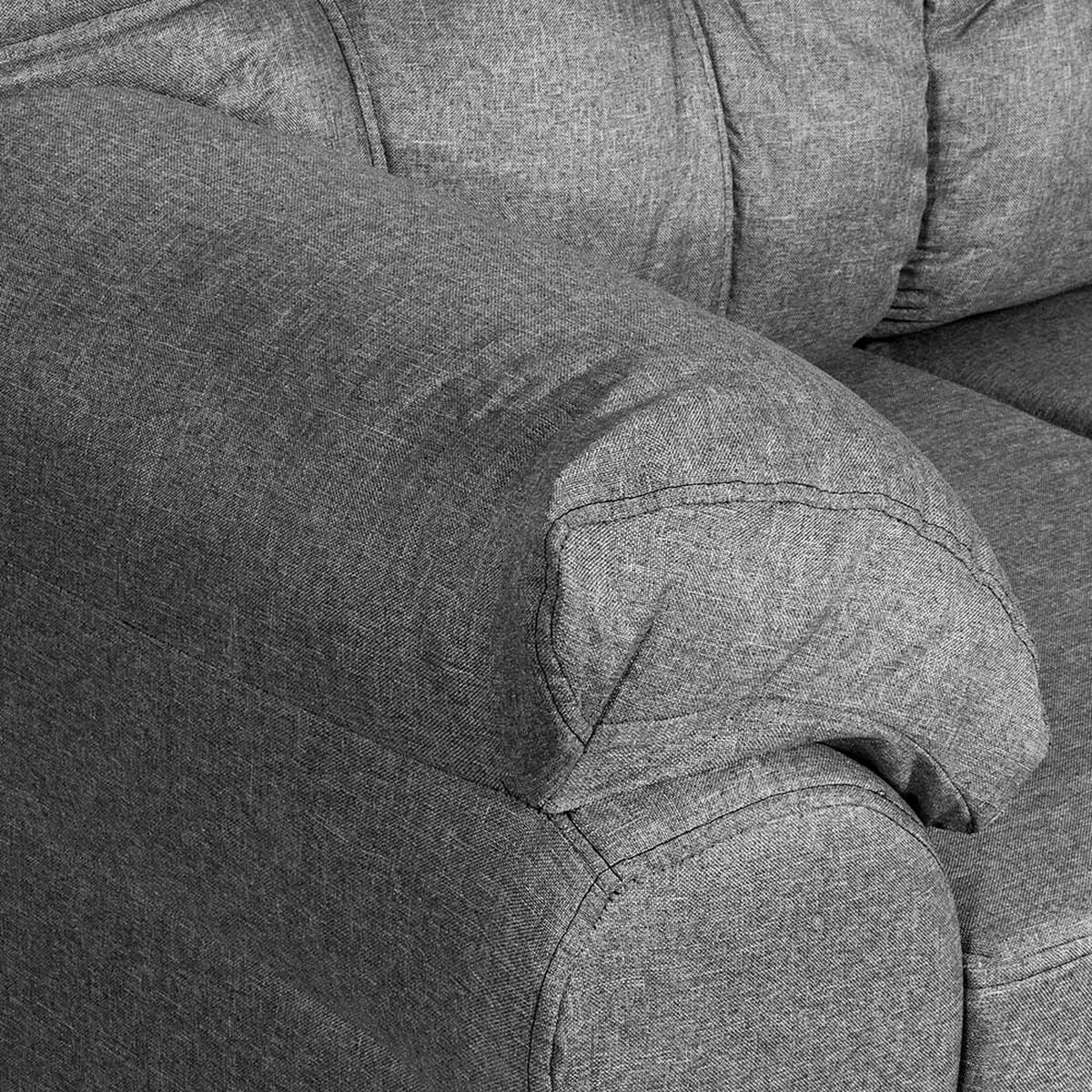 Juego de Living Deco Outlet Polonia Sofá 3 Cuerpos + Sillón 2 Cuerpos Gris Oscuro | Abc