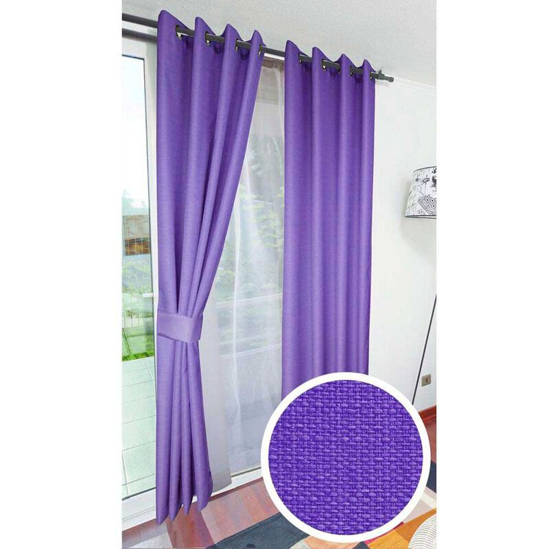 Combo Cortinas Doral Rustico 220 x 140 cm Morado | Abc