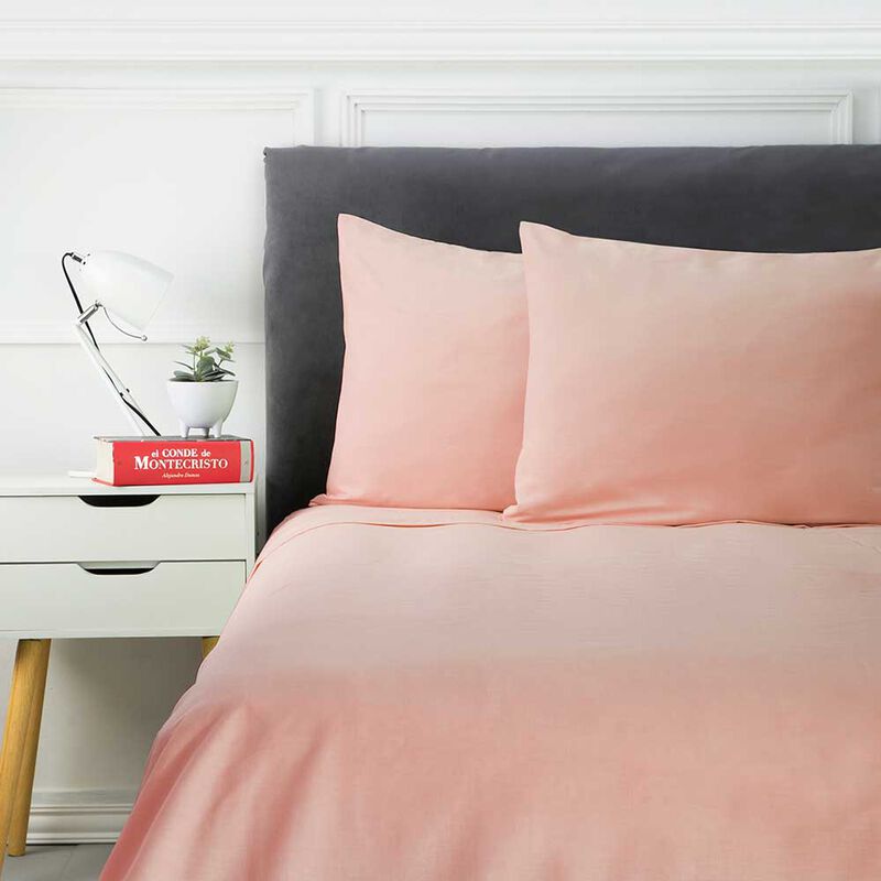 Juego de Sábanas Casanova 144 Hilos 1,5 Plazas Liso Coral | Abc