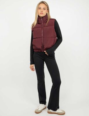 Parka Sin Mangas Mujer Icono Burdeo, Camel 38I6Ipk417