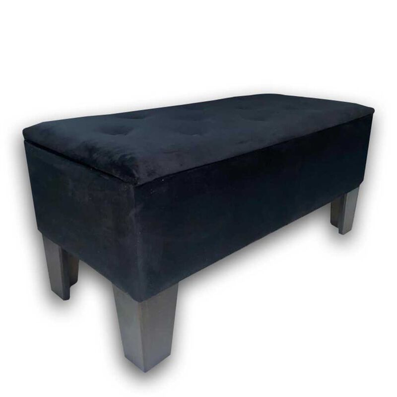 Banqueta Baúl Derecho Muebles HVM Ban Negra | Abc