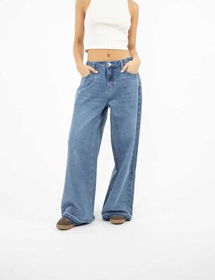 Jeans Wide Leg Mujer Icono Azul 37I6Ijn520