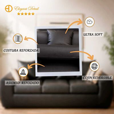 Juego De Living Elegant Detail New Houston 3-2 Cuerpos Negro