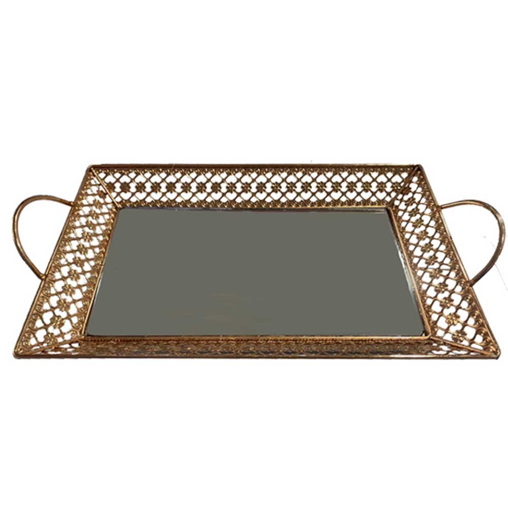 Bandeja Metal Vgo Espejada Rectangular 30 x 20 cm Dorado | Abc