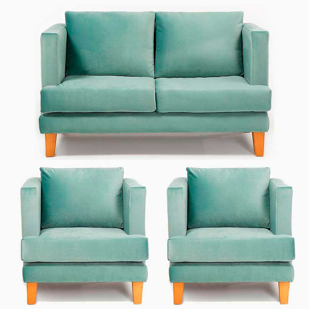 Juego de Living Barra Design Larisa Sofá 2 Cuerpos + Dos Sillones 1 ...