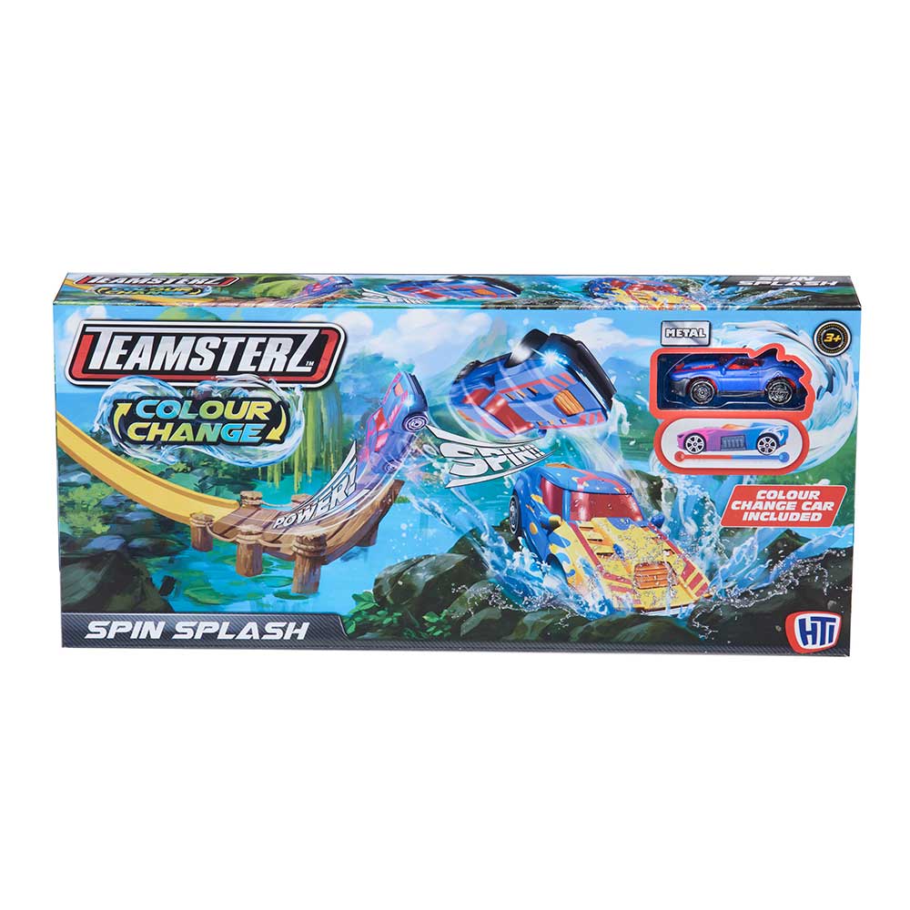 Pista de Auto Spin Splash Incluye 2 Autos Cambian Color Teamsterz | Abc