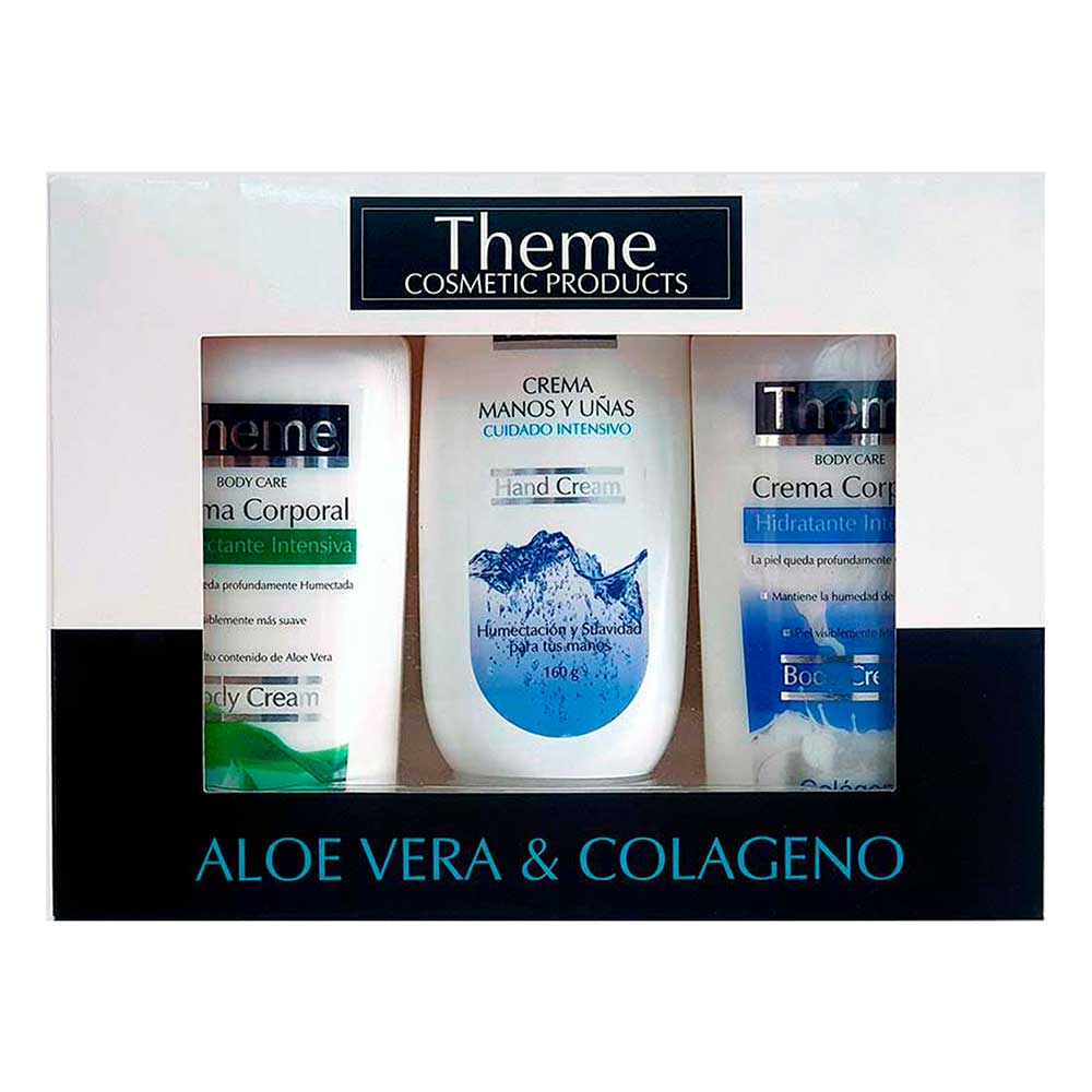 Set de Cremas Theme Aloe 330 ml + Colágeno 330 ml + Manos 160 ml | Abc