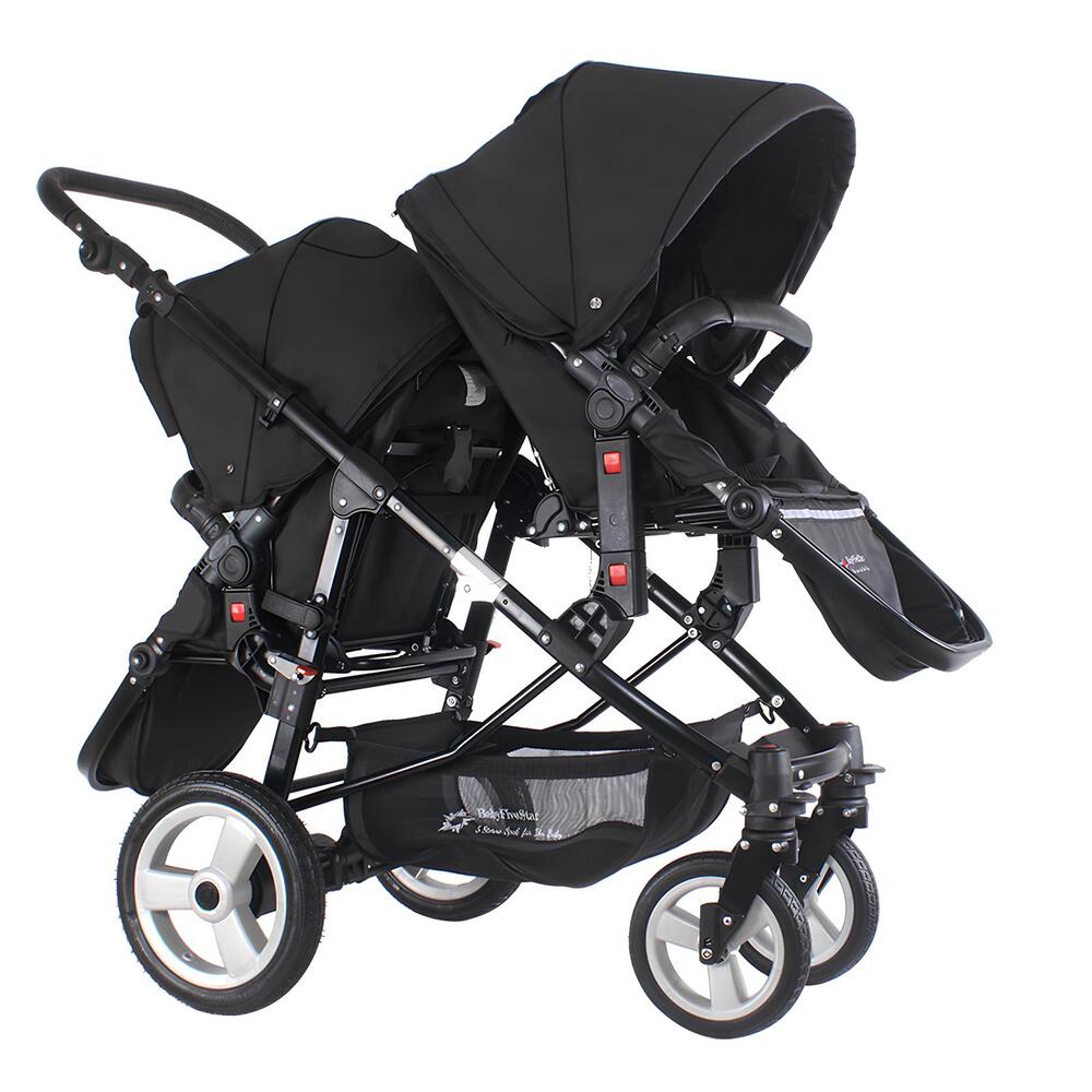 Coche Doble Duo Reclinable 6 Modos En 1 LuBabycas Negro | Abc