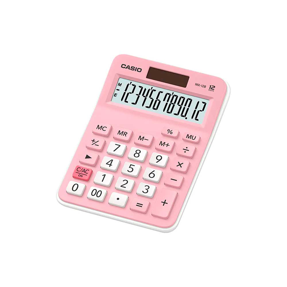 Calculadora de Escritorio Casio MX-12B-PK Color Rosa | Abc