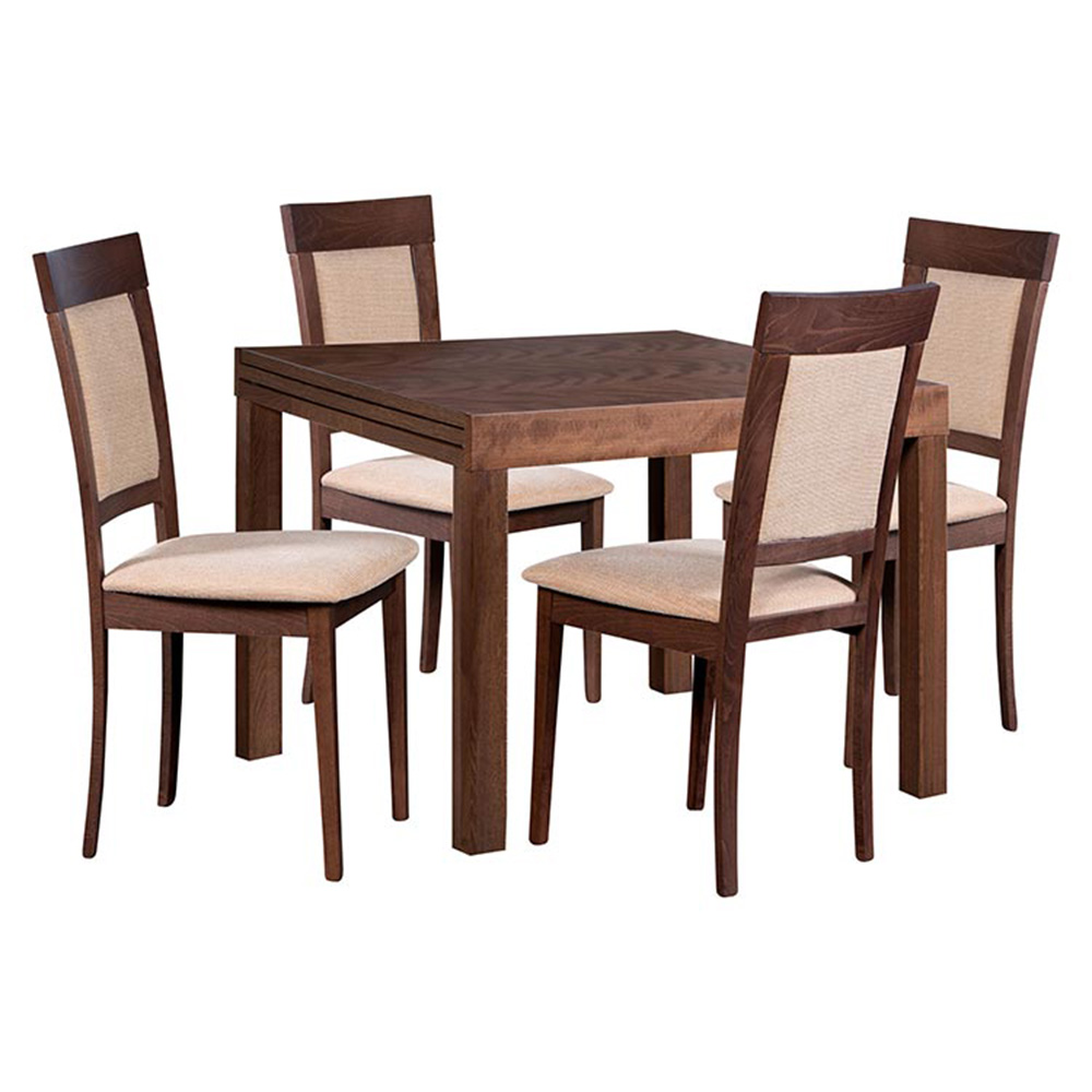 Juego de Comedor Universal Market Extensible Onix Walnut 4 Sillas | Abc