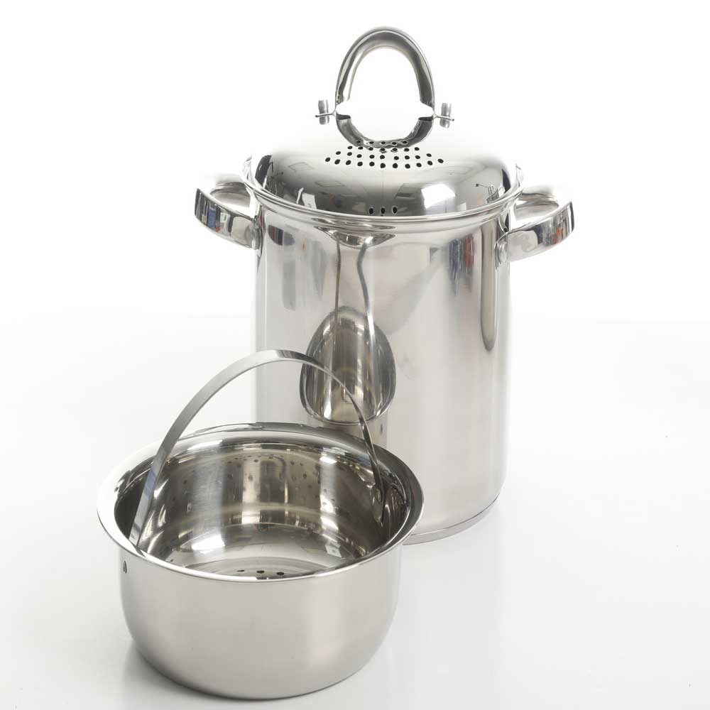 Olla para Pasta con Colador y Vaporera Acero Inoxidable Oster ...