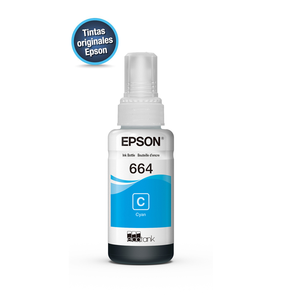 Tinta Botella Epson T664 220-AL Cyan | Abc