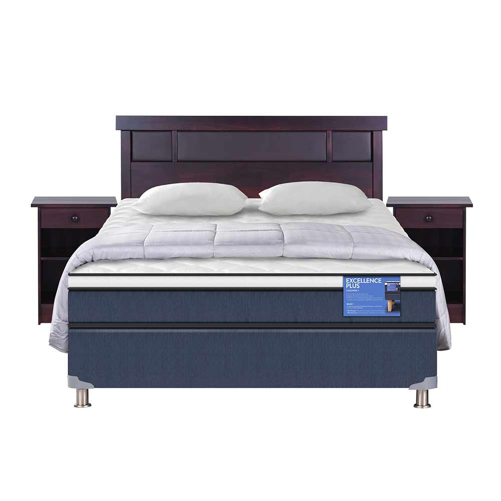 Box Americano 2 Plazas Excellence Plus + Mueble + Respaldo | Abc