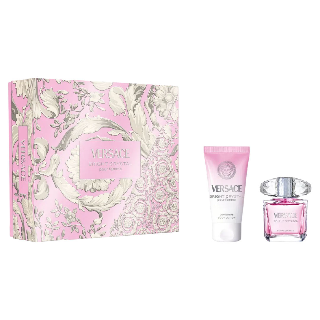 Set Perfume Versace Mujer Bright Crystal EDT 30ml + Loción de cuerpo ...