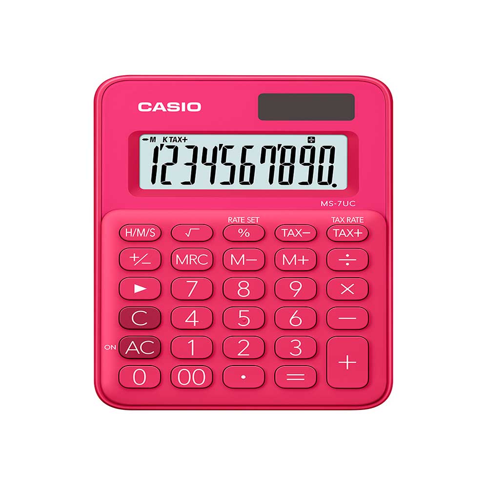 Calculadora de Escritorio Casio MS-7UC-RD Color Rojo | Abc