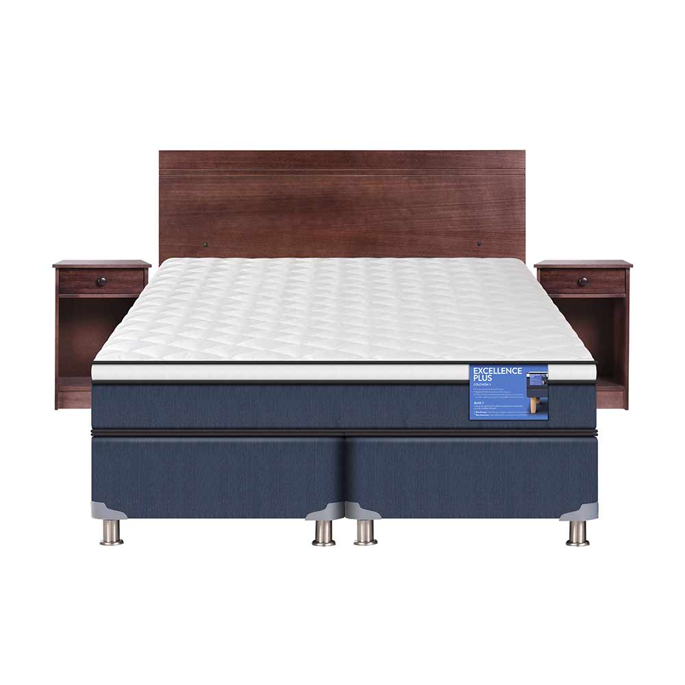 Box Americano 2 Plazas Excellence Plus + Mueble + Respaldo | Abc